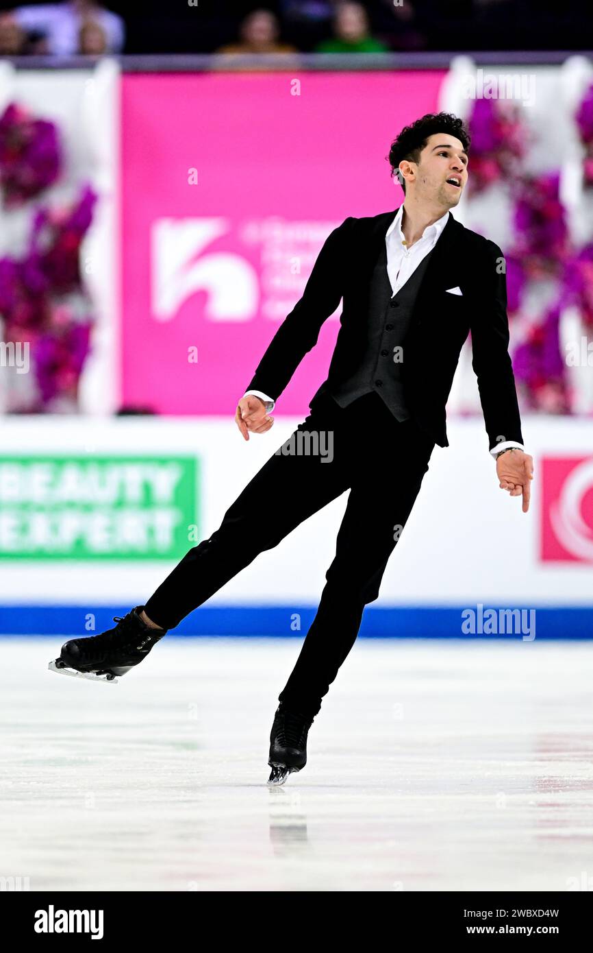 Luc ECONOMIDES (FRA), during Men Free Skating, at the ISU European ...