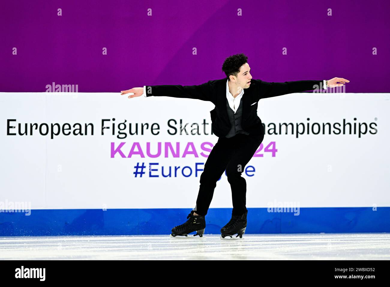 Luc ECONOMIDES (FRA), during Men Free Skating, at the ISU European ...