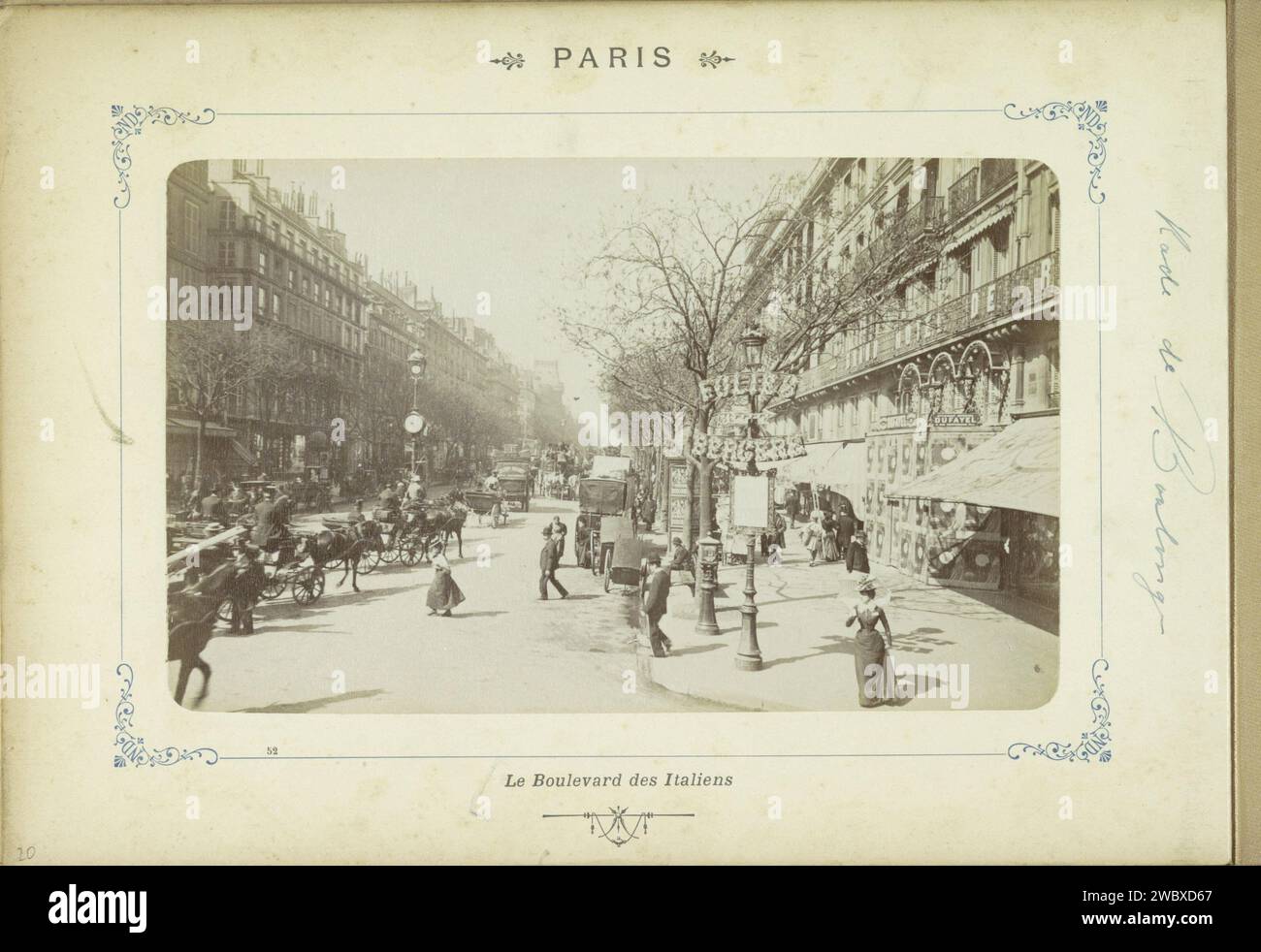 Boulevard des Italiens in Paris, c. 1900 photograph Part of photo album ...