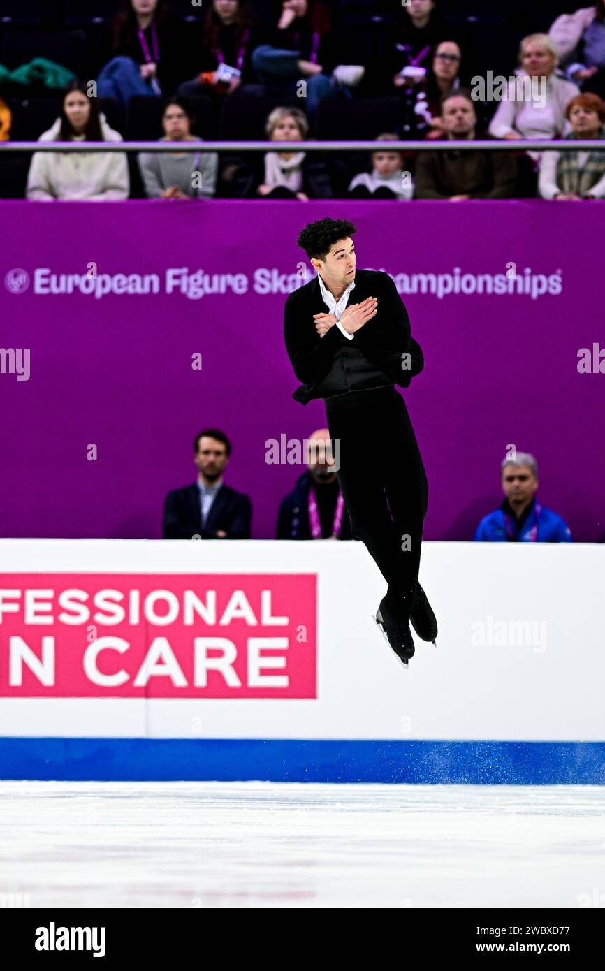Luc ECONOMIDES (FRA), during Men Free Skating, at the ISU European ...