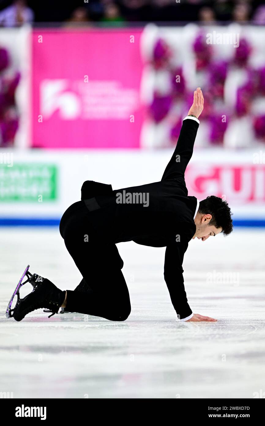 Luc ECONOMIDES (FRA), during Men Free Skating, at the ISU European ...