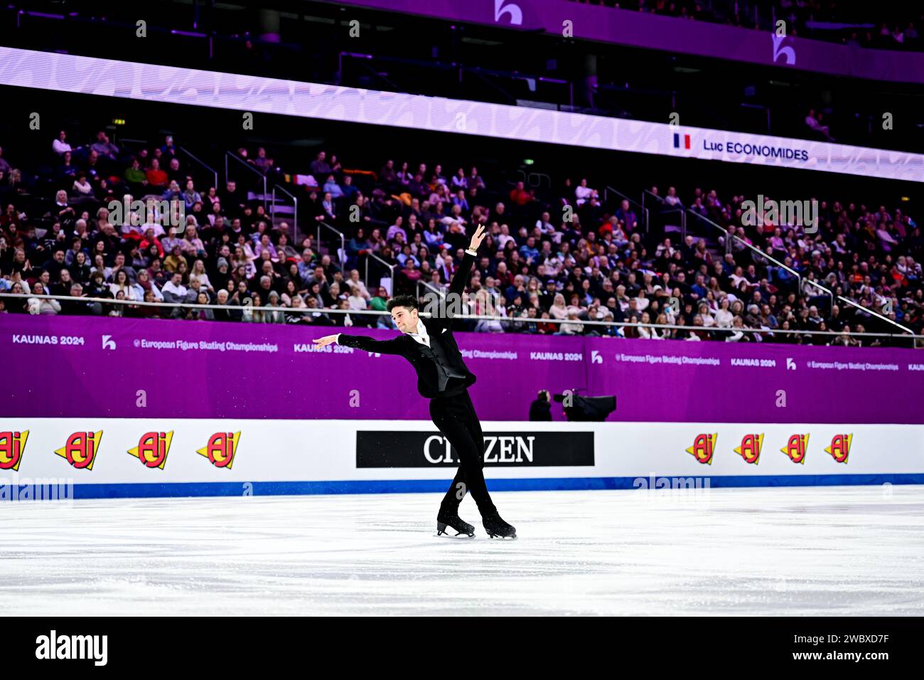 Luc ECONOMIDES (FRA), during Men Free Skating, at the ISU European ...