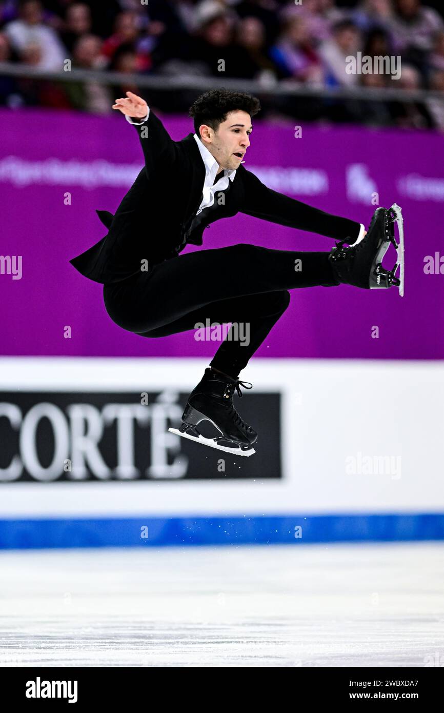 Luc ECONOMIDES (FRA), during Men Free Skating, at the ISU European ...