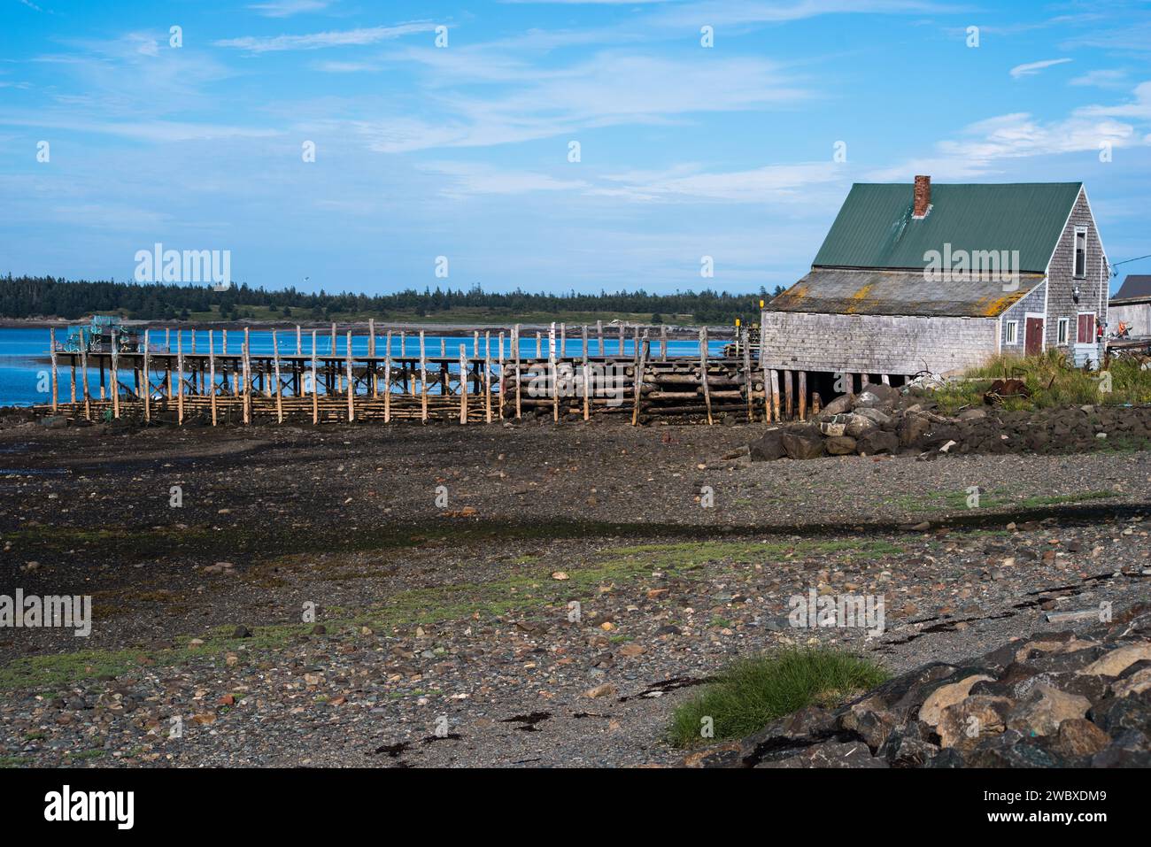Fish Shed in Grand Harbour on Grand Manan New Brunswick Stock Photo - Alamy