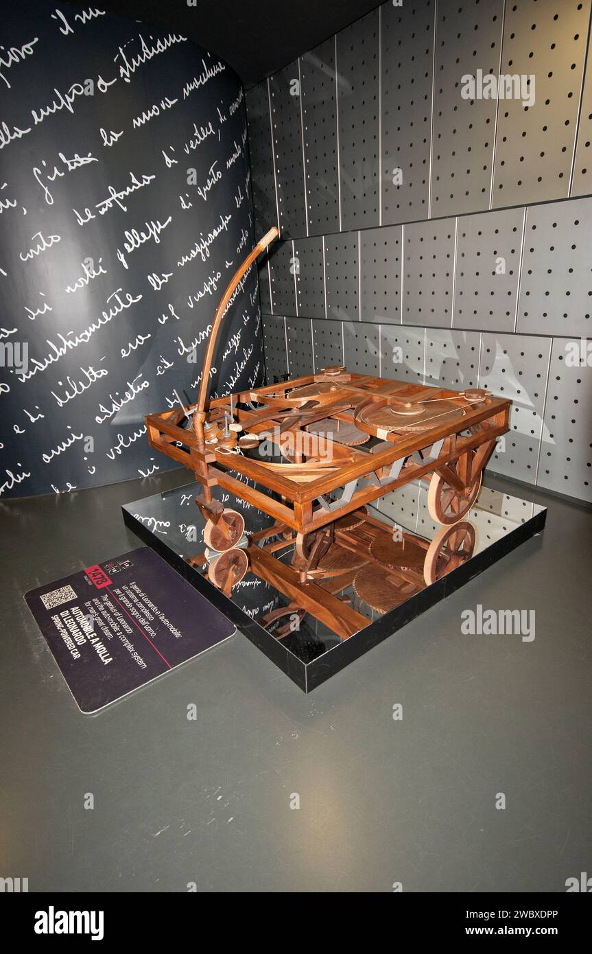 Leonardo's spring chariot (project by Leonardo da Vinci in 1478), Museo ...