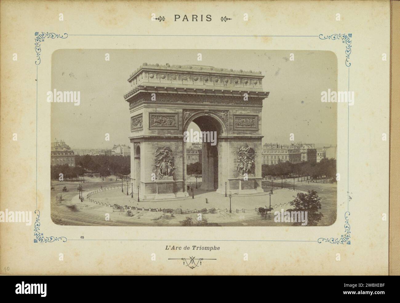 Arc de Triomphe in Paris, c. 1900 photograph Part of photo album with ...