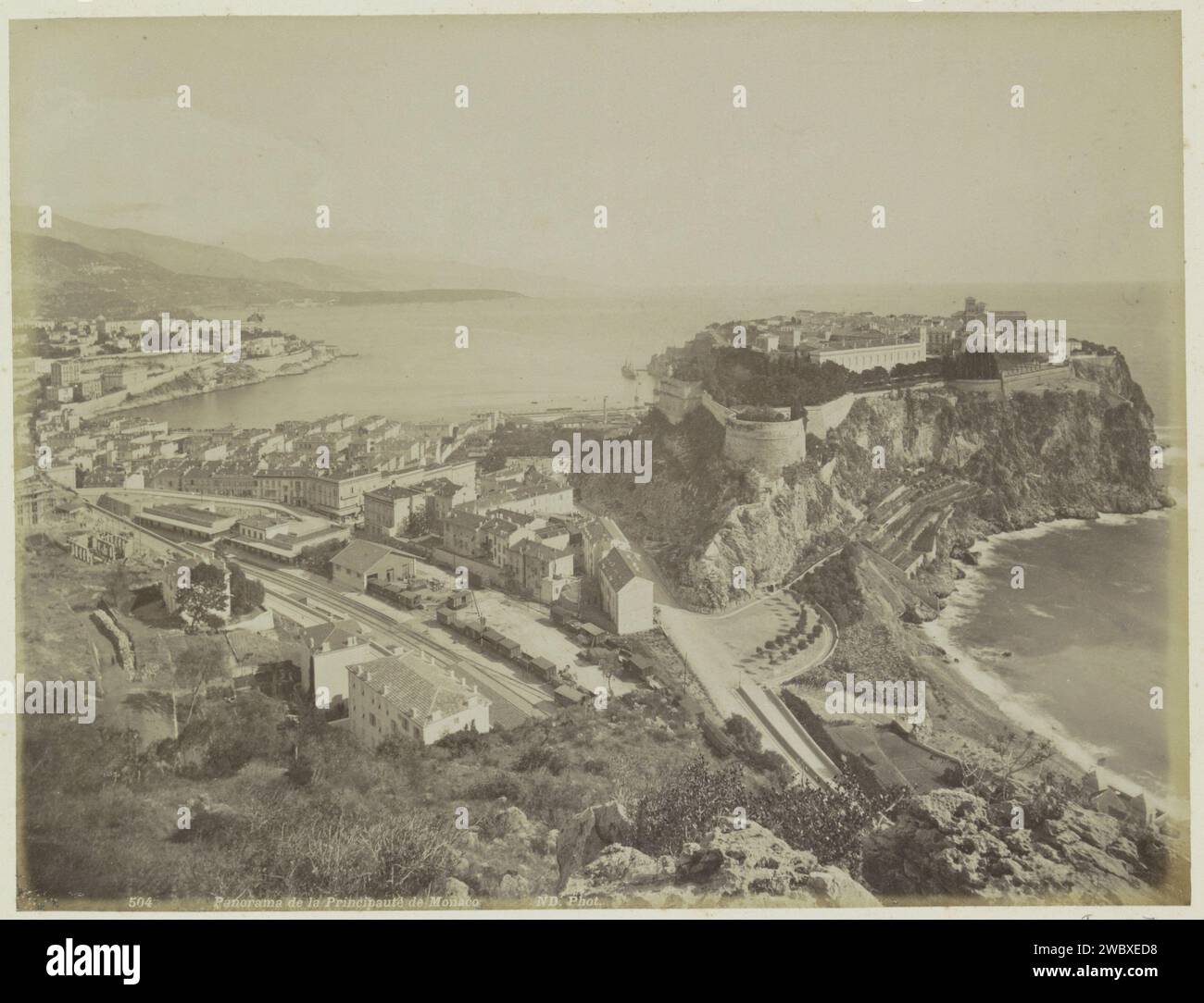 View of Monaco with the old fortified city on the right and in the ...