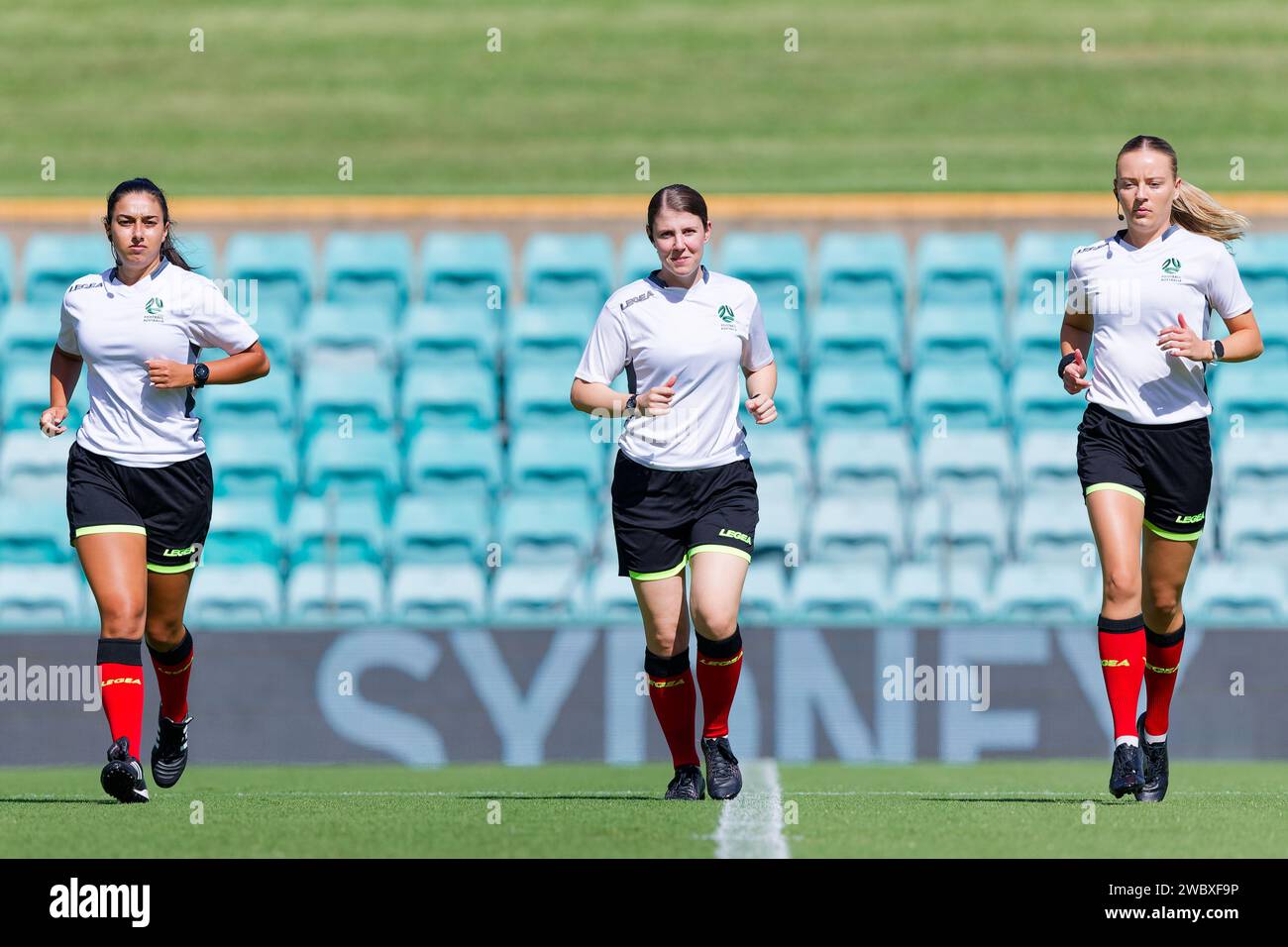 Sydney, Australia. 12th Jan, 2024. Match referees warm up before the A ...