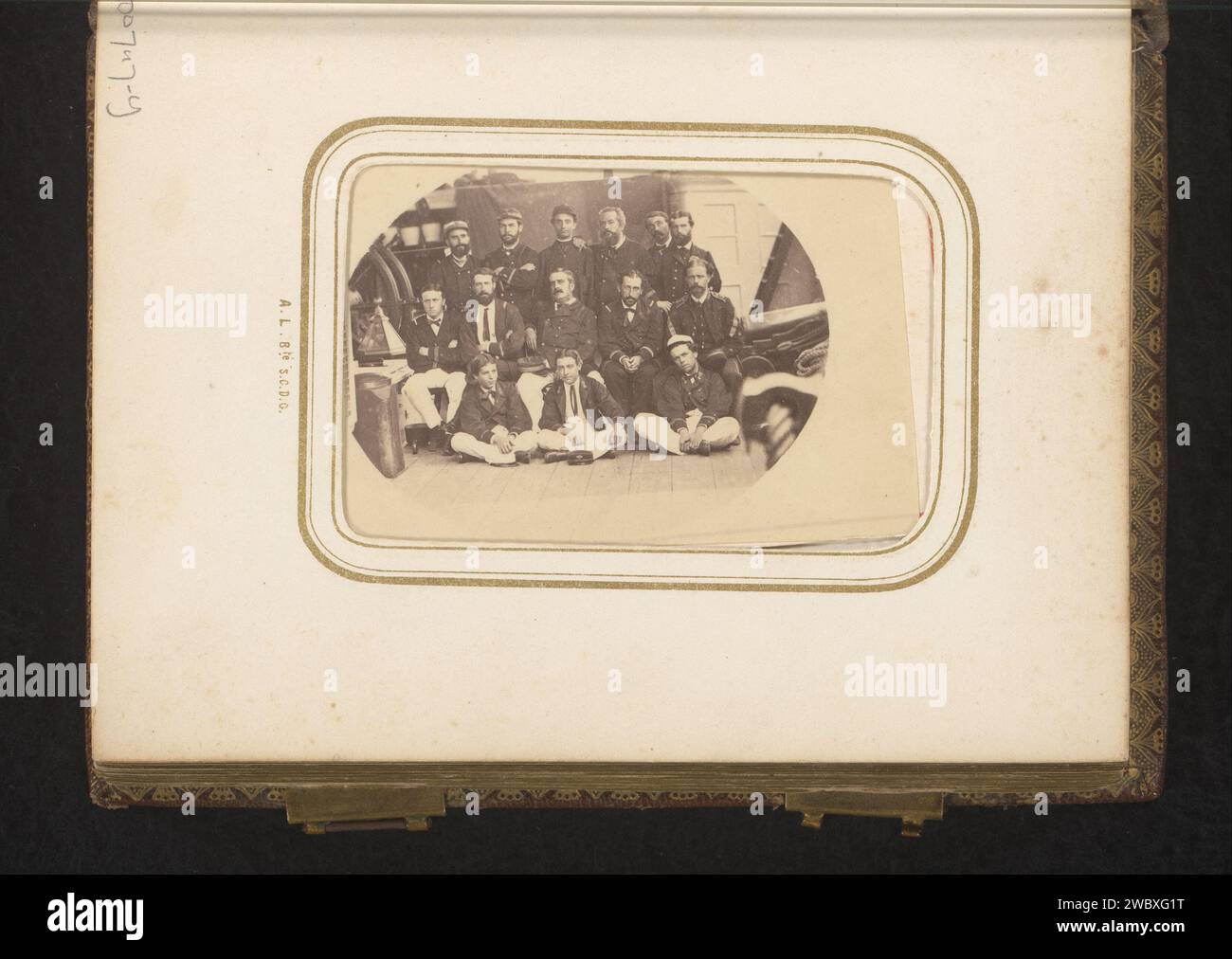 Group portrait of crew members of a ship on deck, Anonymous, 1860 ...