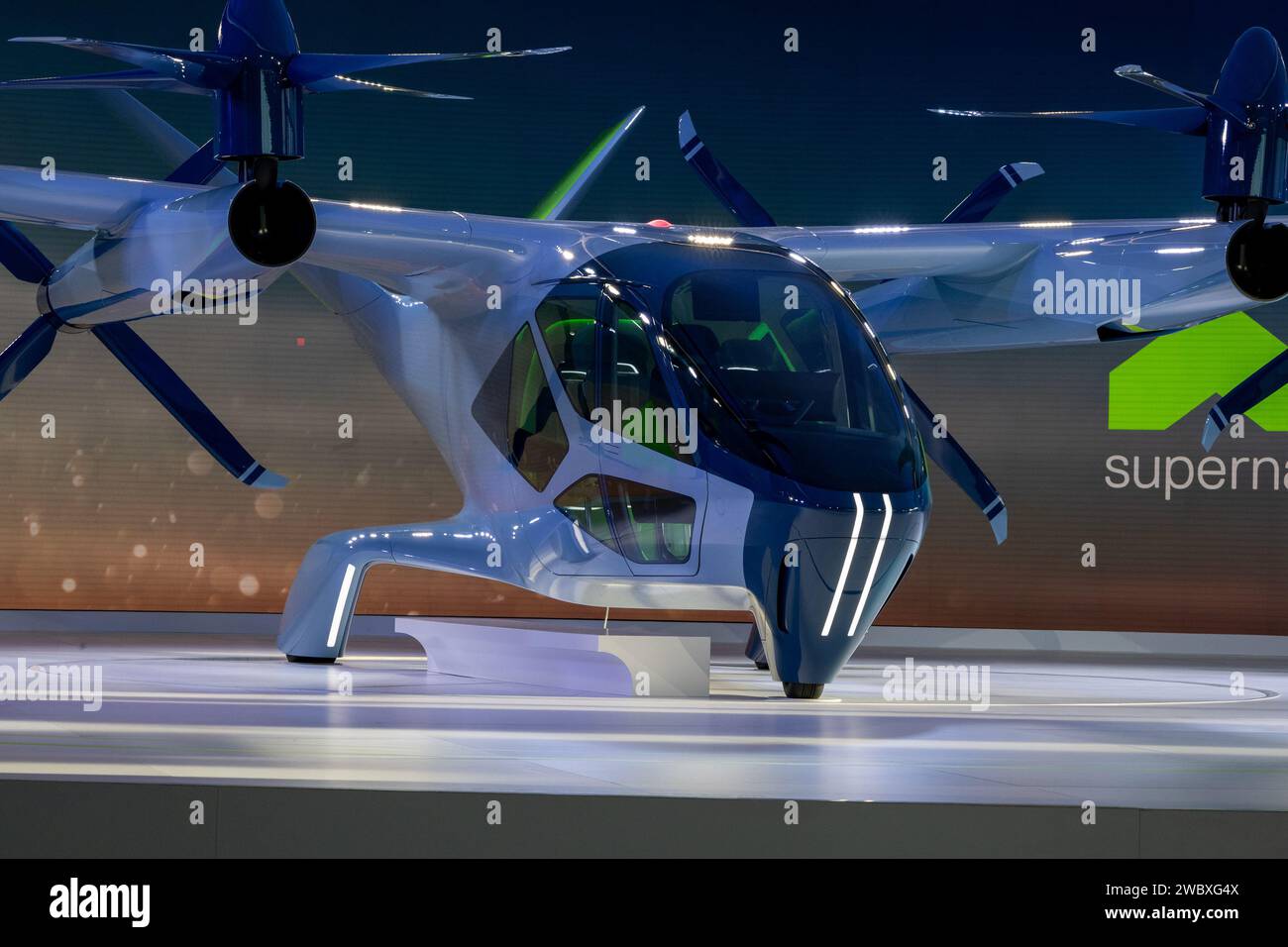 Las Vegas, NV, USA. 12th Jan, 2024. View of the S-A2 eVTOL (electric ...