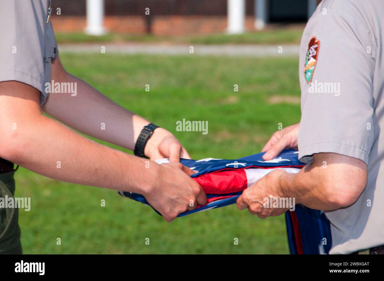 Ranger during flag ceremony, Fort McHenry National Monument and ...