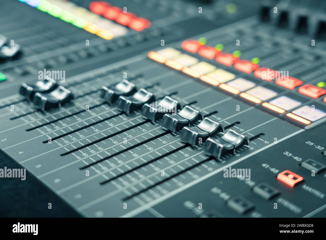 Professional audio studio sound mixer console board panel with ...