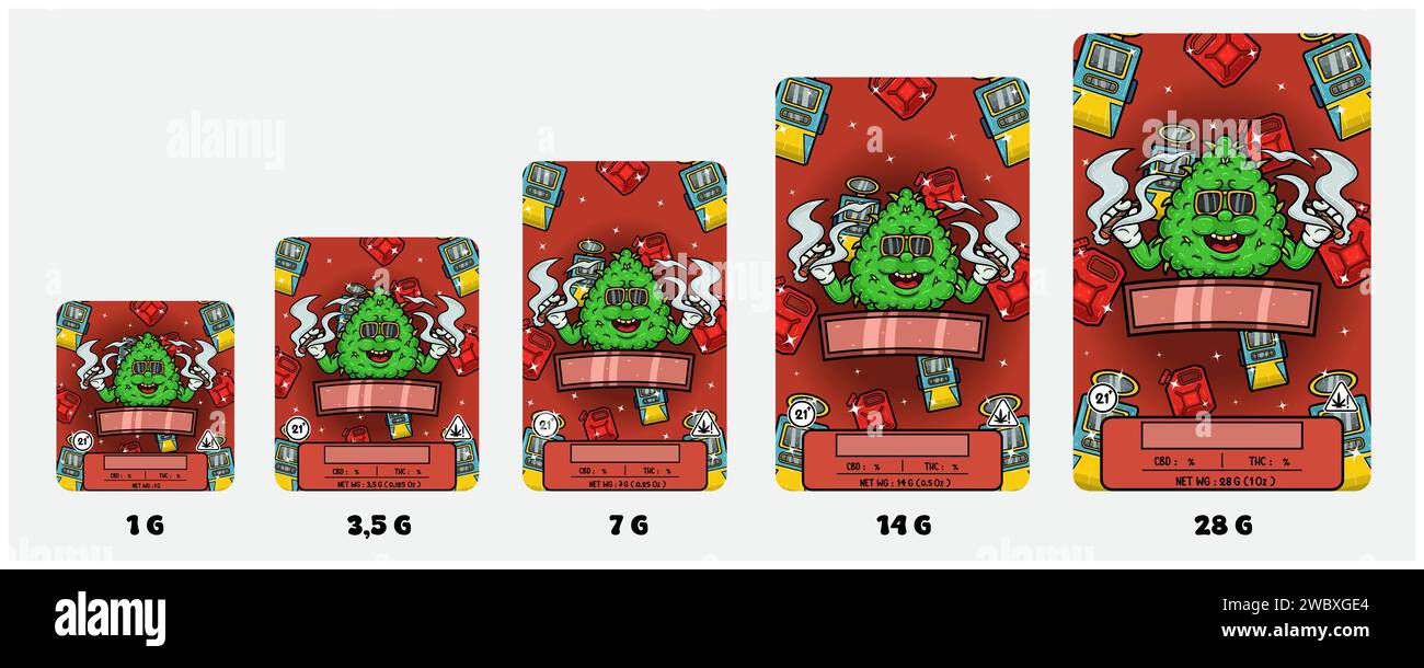 Sour Diesel Strains and Weed Bud With Smoking Mascot Cartoon. Product ...