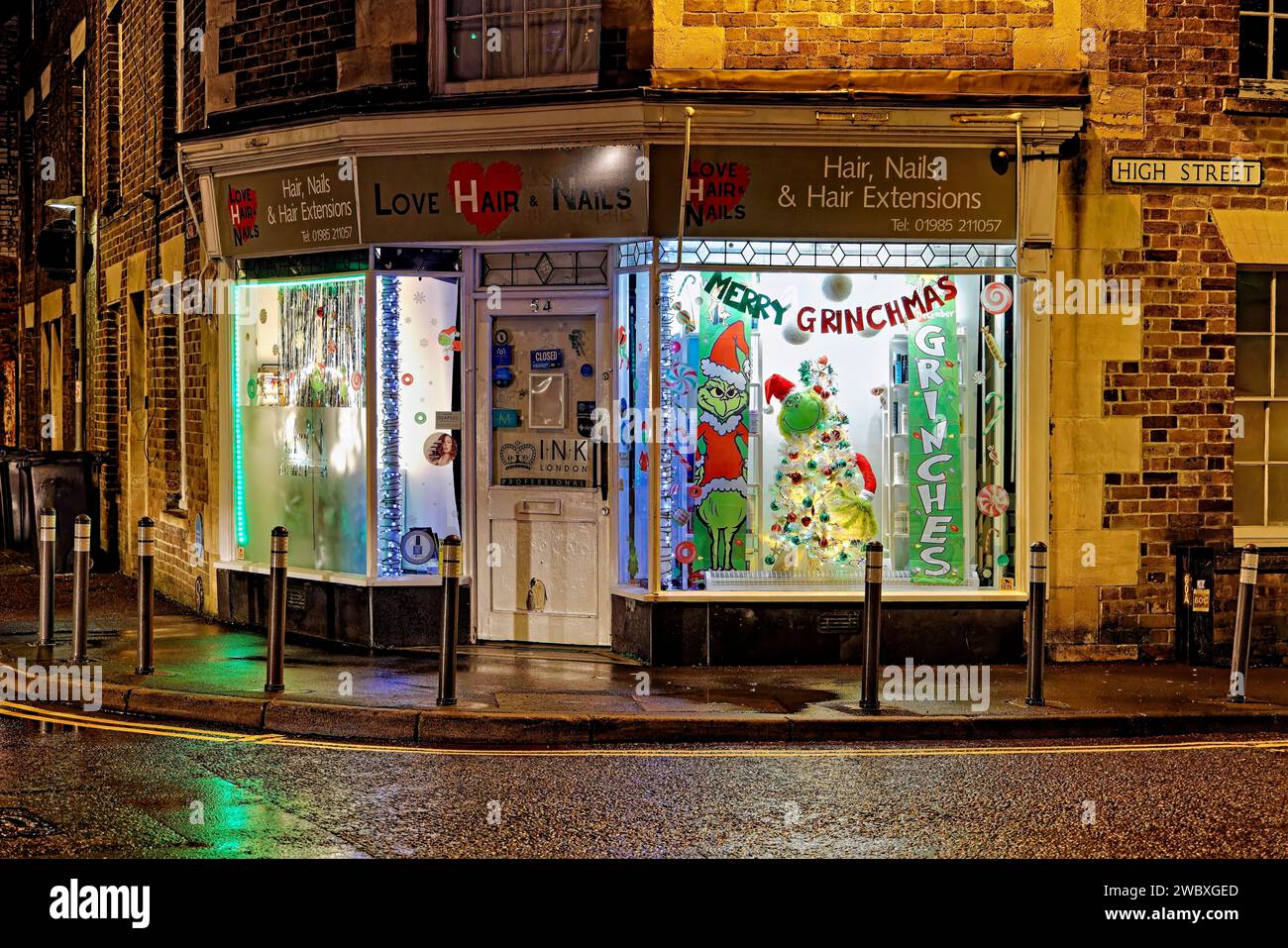 Warminster, Wiltshire, UK - December 26 2022: A Grinch Christmas themed ...