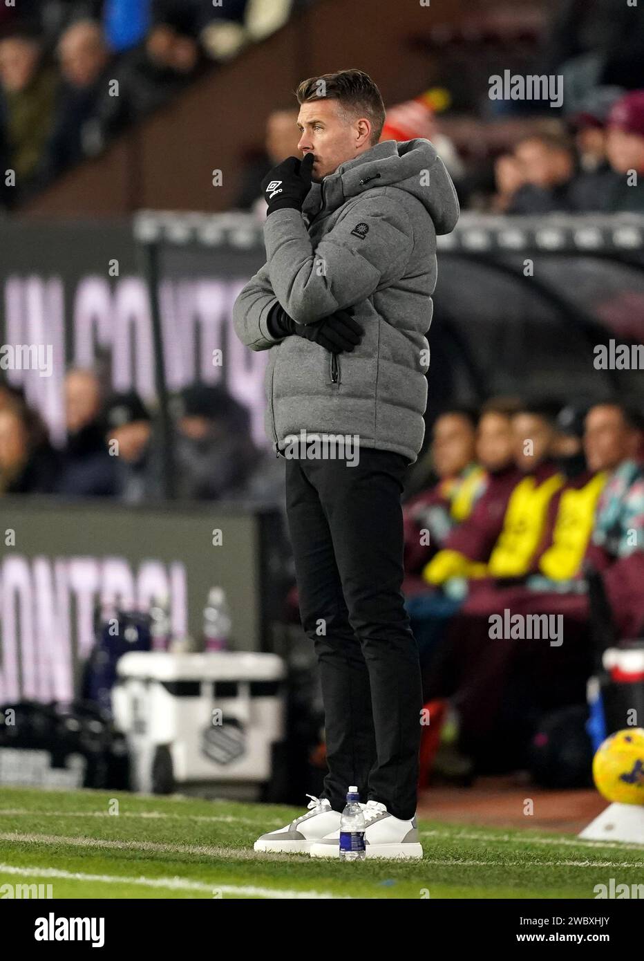 Luton Town manager Rob Edwards on the touchline during the Premier ...