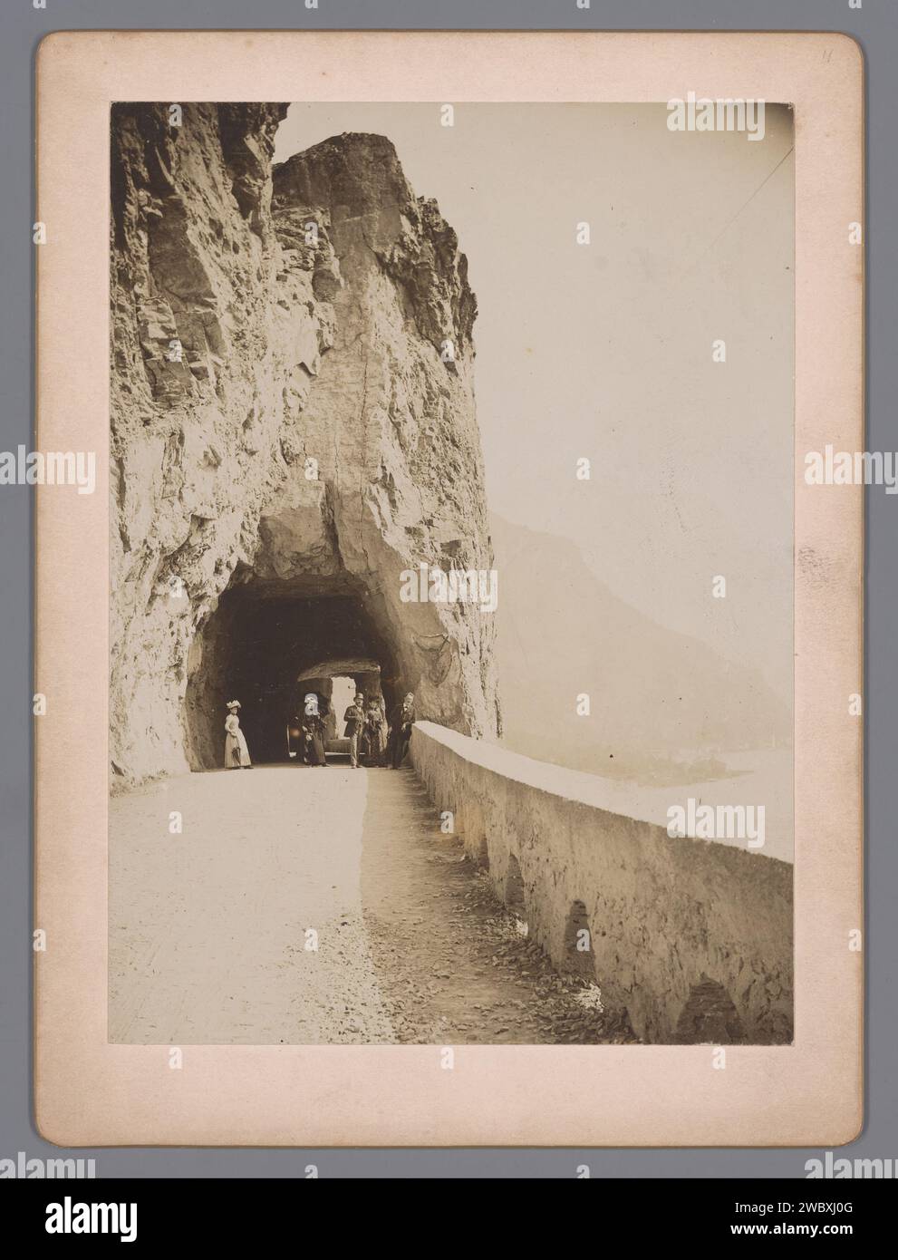 Five people on the Axenstrasse in Switzerland, Anonymous, 1880 - 1910 ...