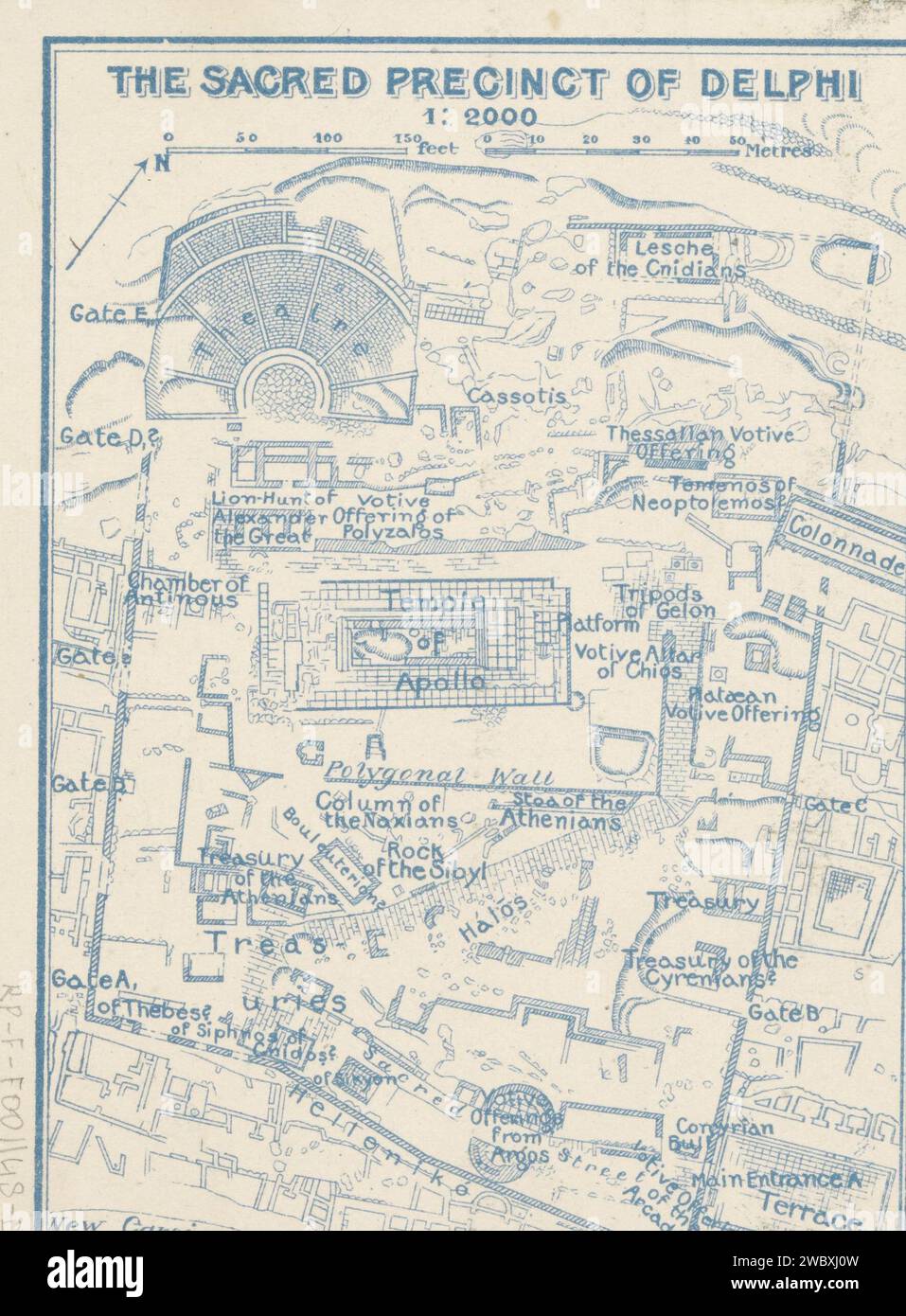Map of the excavations of Delphi, c. 1895 - in or before 1905 Map of ...
