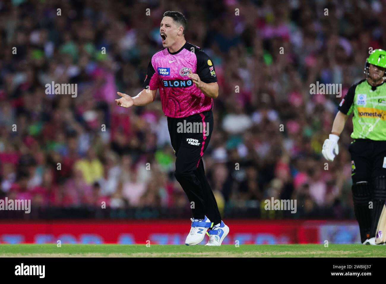 Sydney, Australia, 12 January, 2024. Sydney Sixers player Ben Dwarshuis ...