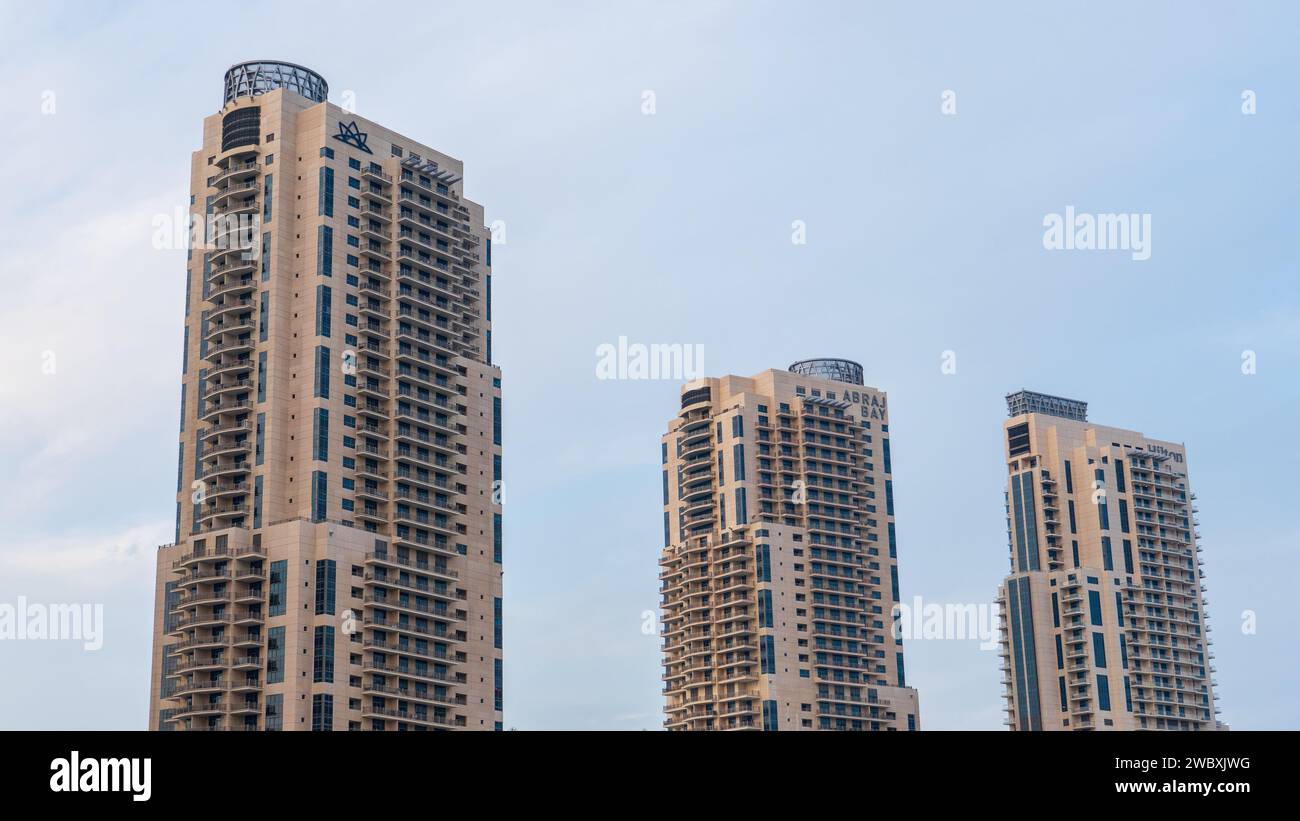 Doha,Qatar- December 12,2023 : abraj bay residential tower in the pearl ...