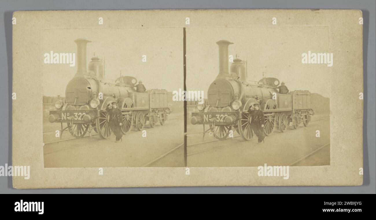Steam locomotive 322 with Machinists, Anonymous, 1857 - 1870 ...
