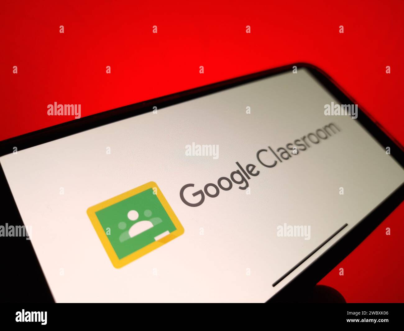 Konskie, Poland - January 12, 2024: Google Classroom logo displayed on ...