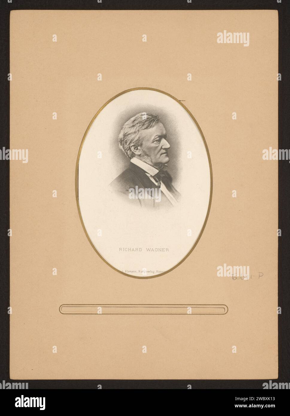 Reproduction of a portrait of Richard Wagner, Anonymous, Paul Klemann ...