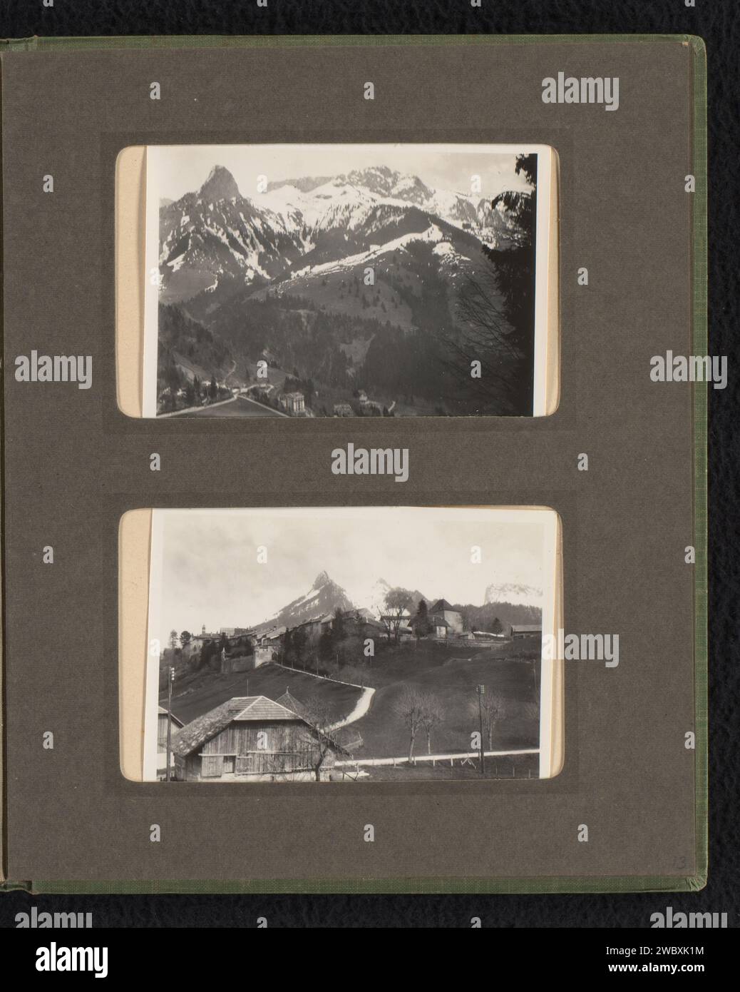 Two photos of Van den Berg family during a holiday in the Alps, Frank ...