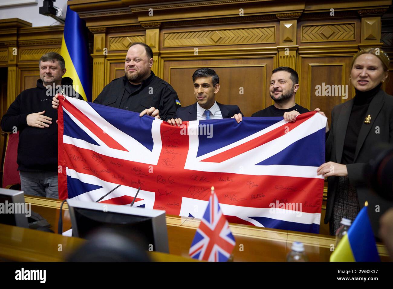 Kiev, Ukraine. 12th Jan, 2024. British Prime Minister Rishi Sunak ...