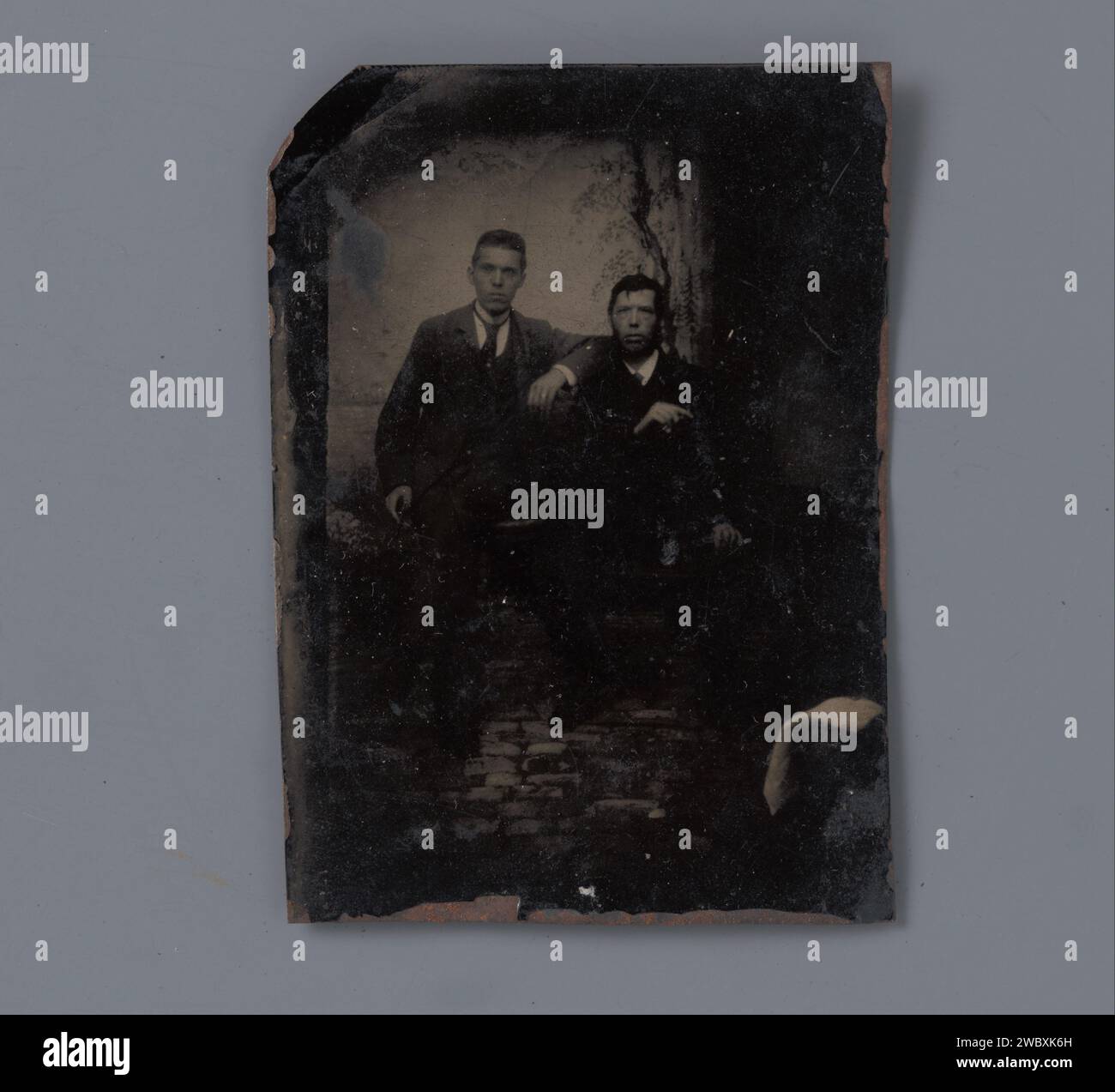 Portrait of two unknown men, Anonymous, 1855 - 1940 photograph iron ...