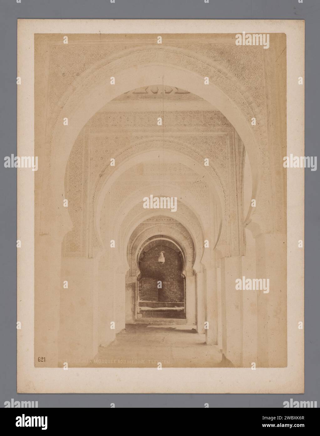 Interior of the Sidi Boumédienne Mosque in Tlemcen, Algeria, Anonymous, 1860 - 1900 photograph ...