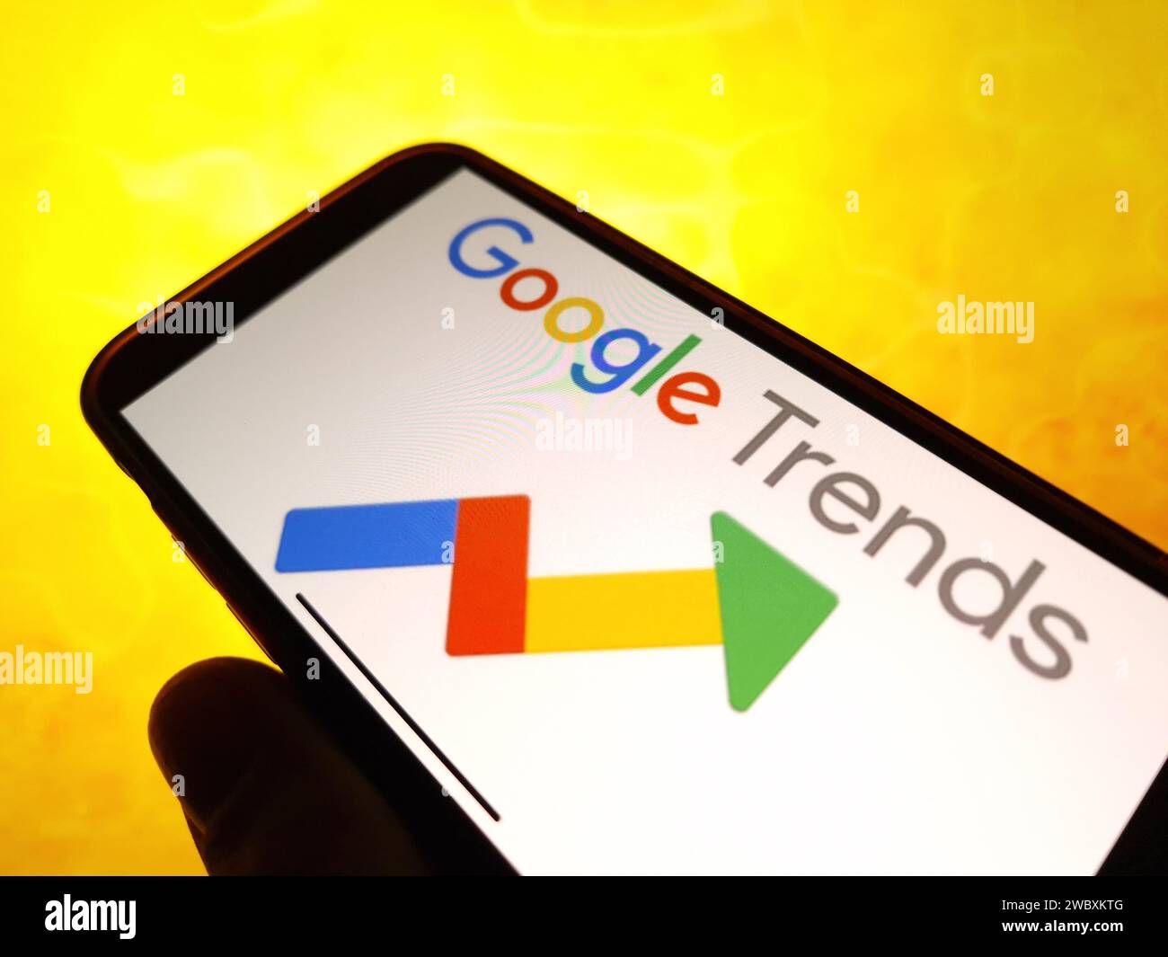 Konskie, Poland - January 12, 2024: Google Trends logo displayed on ...