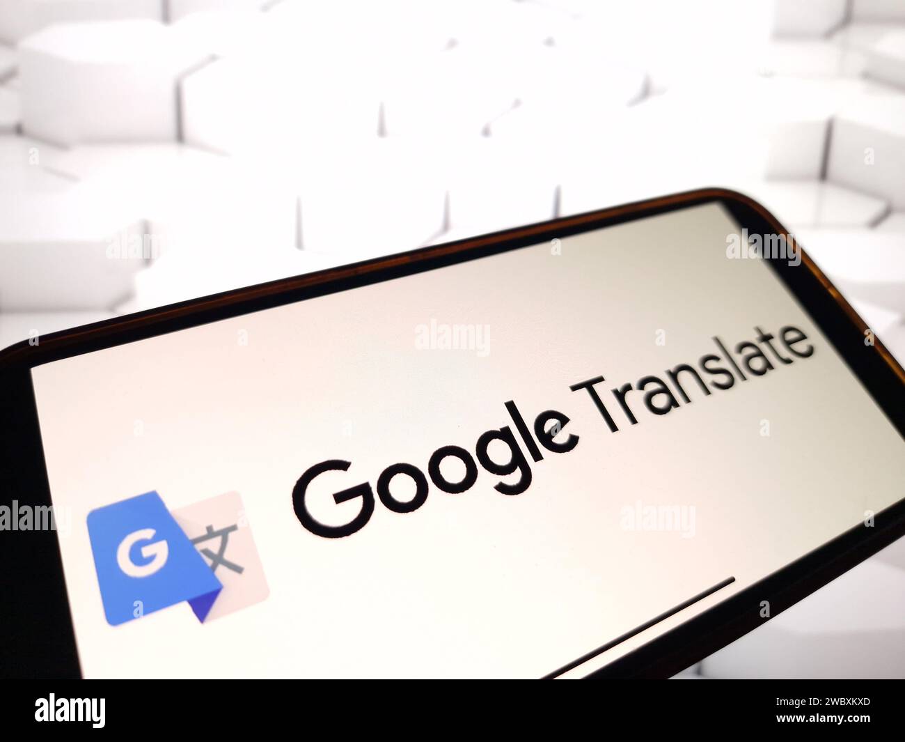 Konskie, Poland - January 12, 2024: Google Translate logo displayed on ...