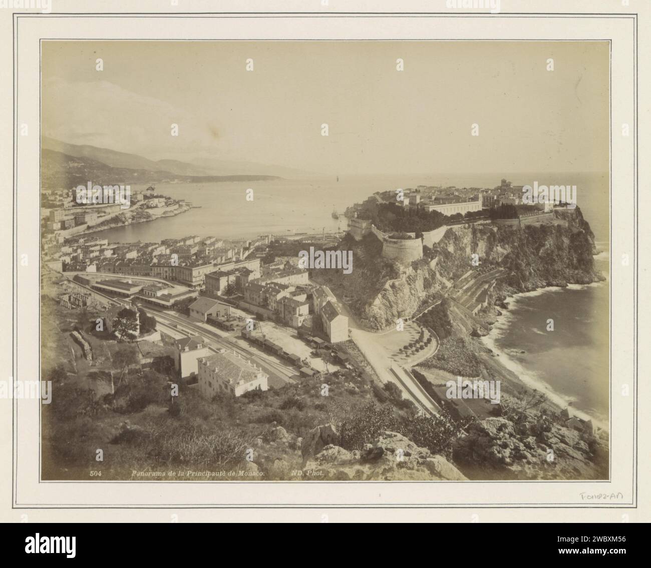 View of Monaco with the old fortified city on the right and in the ...