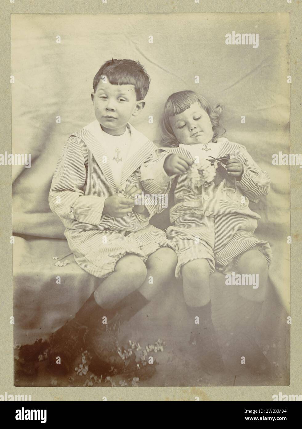 Portrait of two children in sailor suits, Anonymous, 1885 - 1914 ...