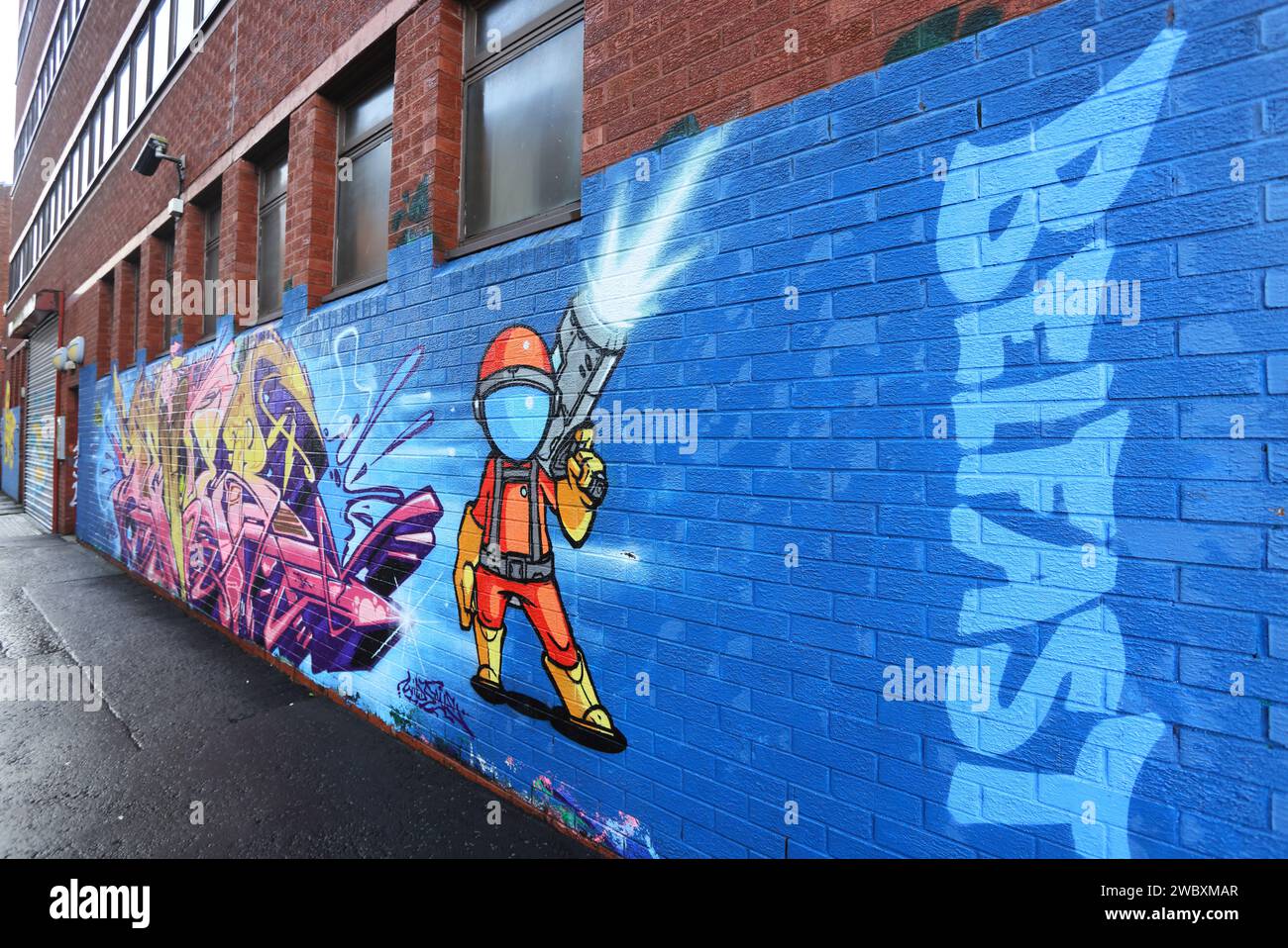 Street murals on Donegall Street in Belfast, NI, UK Stock Photo - Alamy