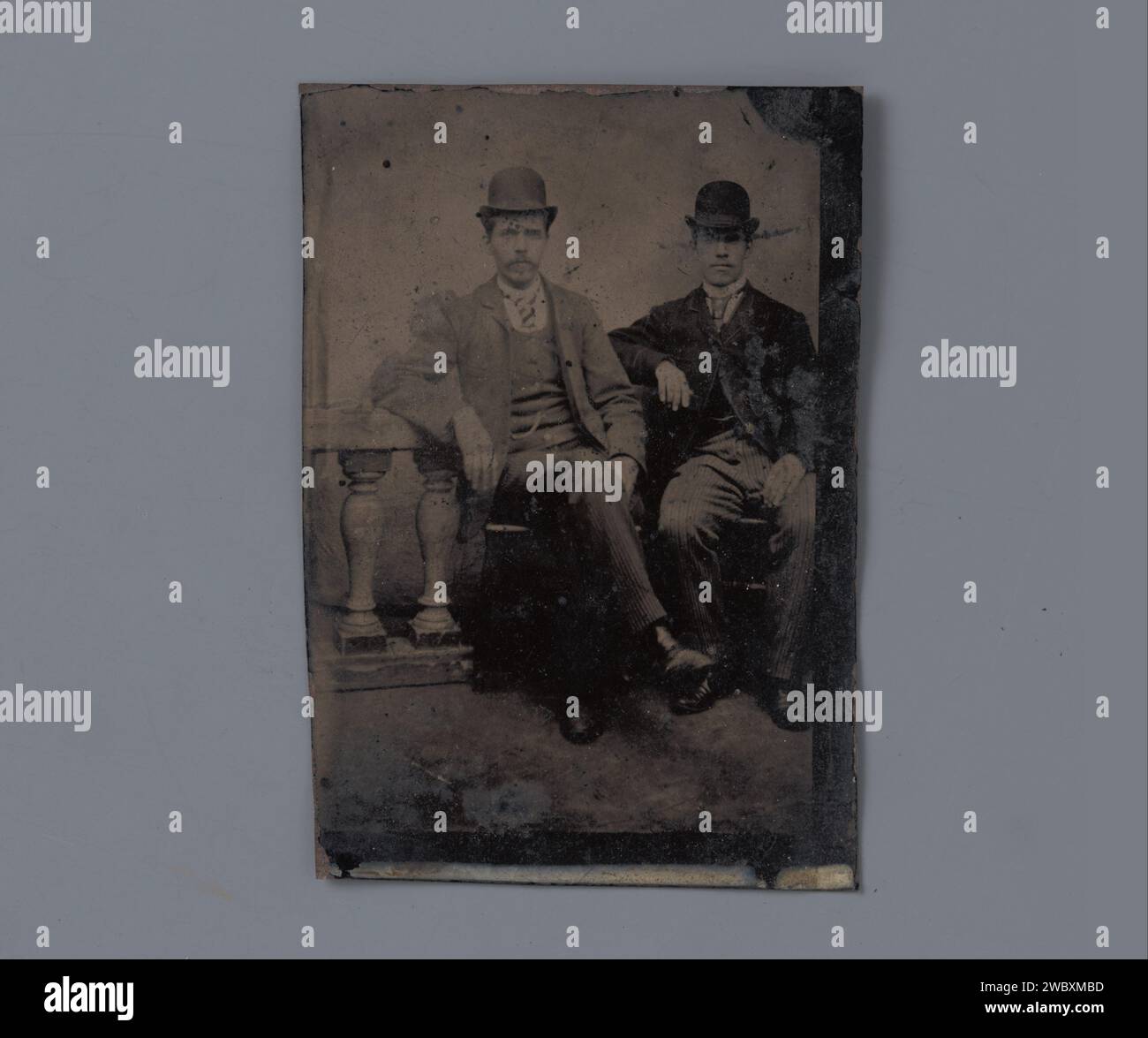 Portrait of two unknown men, Anonymous, 1855 - 1940 photograph iron ...