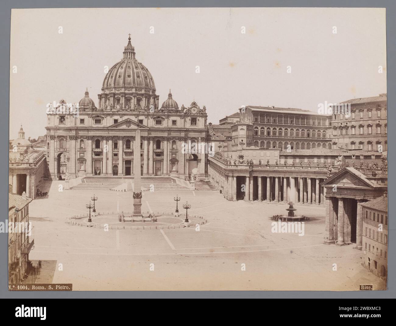 View of Sint -Pietersplein in Vatican City, Roberto Rive, 1860 - 1889 ...