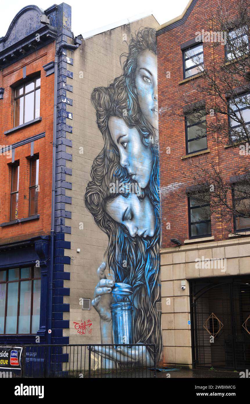 Street murals on Donegall Street in Belfast, NI, UK Stock Photo - Alamy