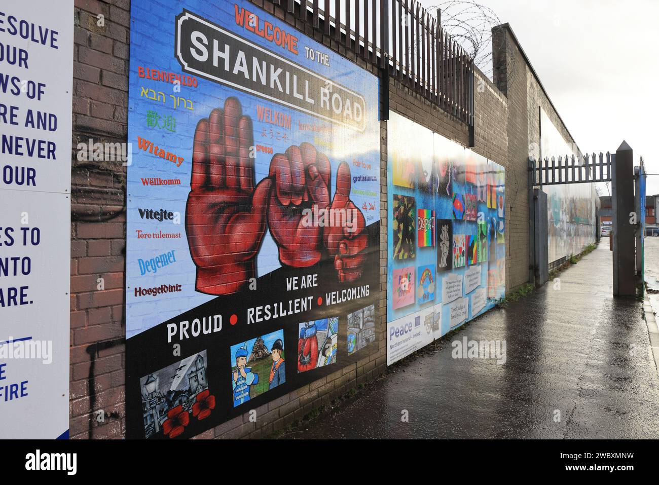 The separation gates between the Catholic nationalist area and the ...