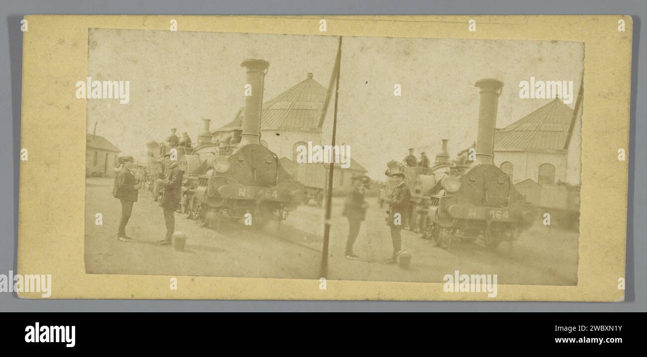 Steam locomotive with drivers, Anonymous, 1857 - 1870 stereograph ...