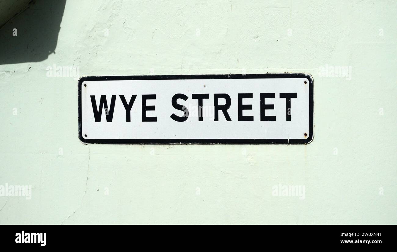 Ross On Wye, Herefordshire, England Sept 24 2023: Street name sign: Wye ...