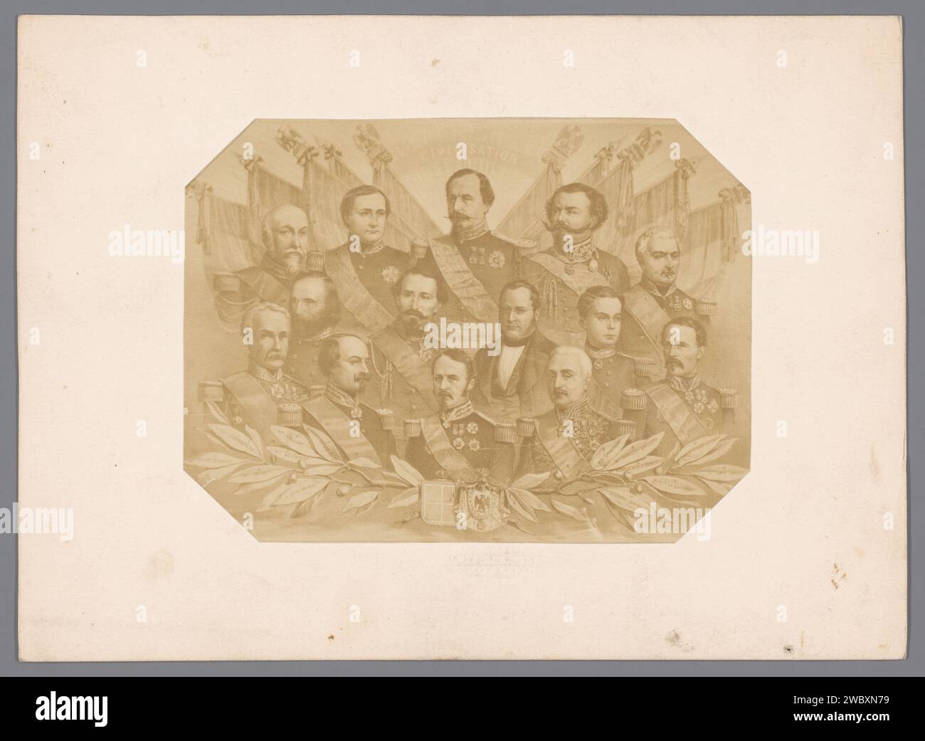 Portraits of politicians and noblemen at the time of the unification of ...