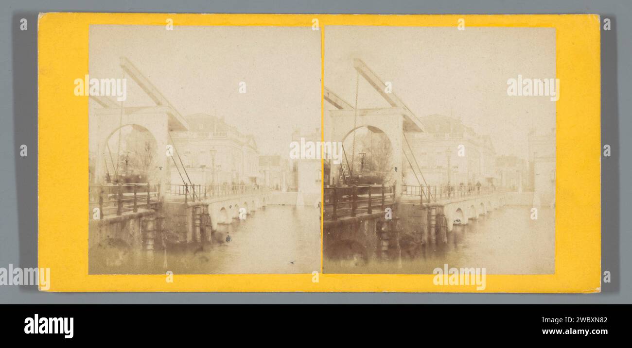 Drawbridge over the Buitensingel towards Leidseplein with the Houten ...
