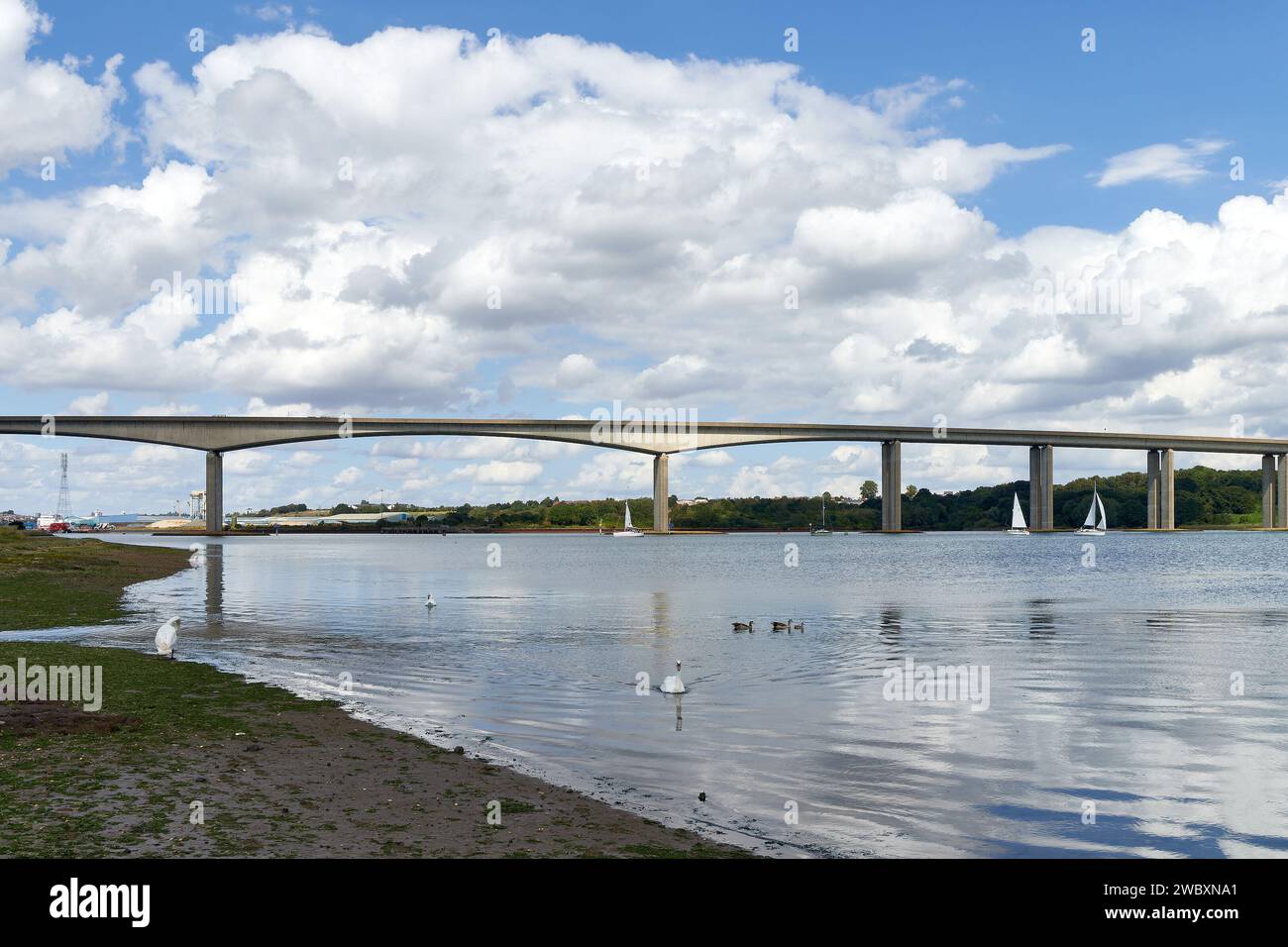 Orwell road bridge carrying the A14, Suffolk Stock Photo - Alamy