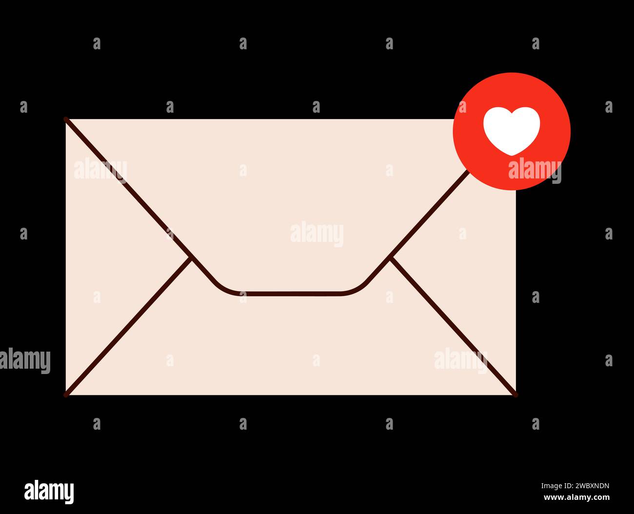 love letter envelope notification Valentines day minimal love letter ...