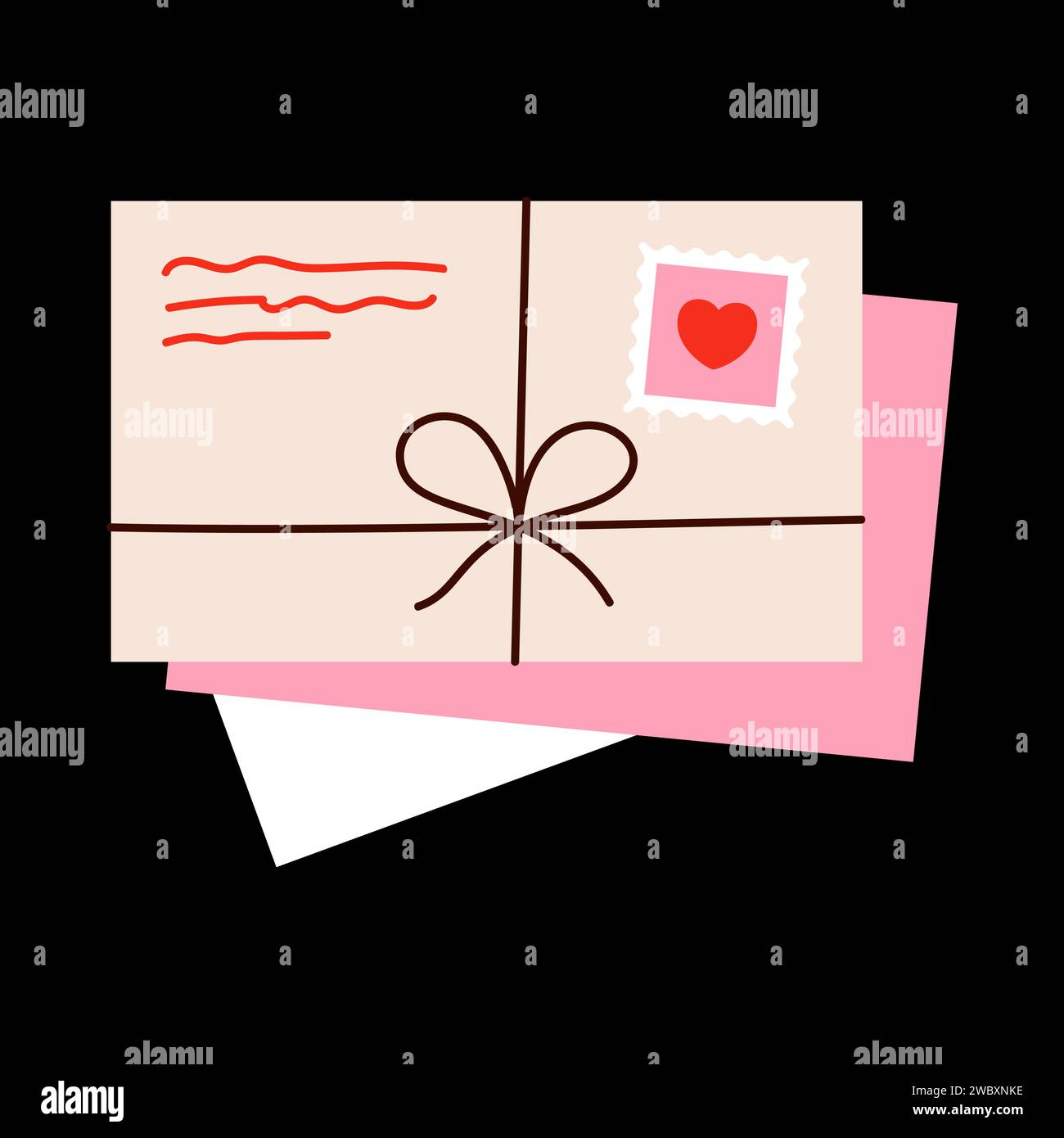 love letter envelope Valentines day minimal love letter vector ...