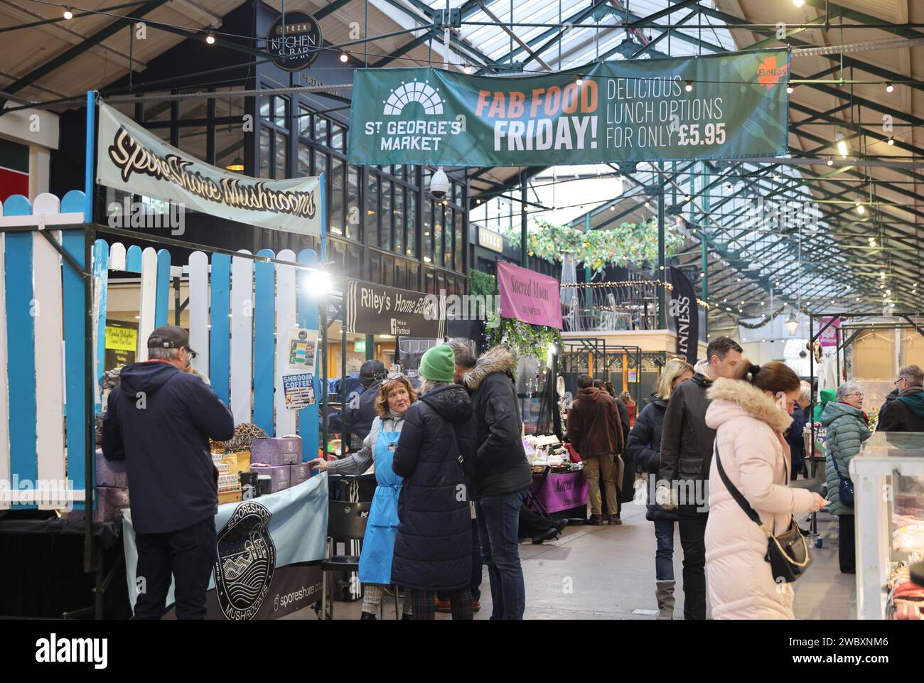Friday at historical St George's Market at Christmas time with 200 ...