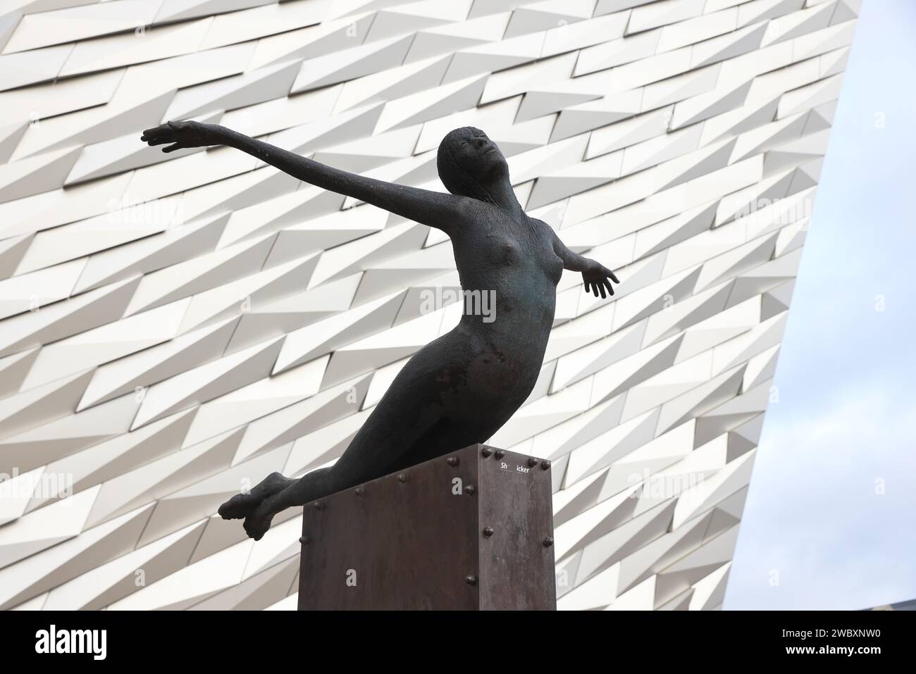 The Titanica statue on the plaza outside Titanic Belfast was designed ...