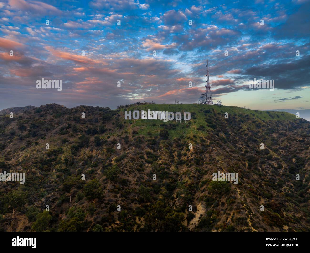 Famous Hollywood Sign in Mount Lee in Los Angeles, California Stock ...