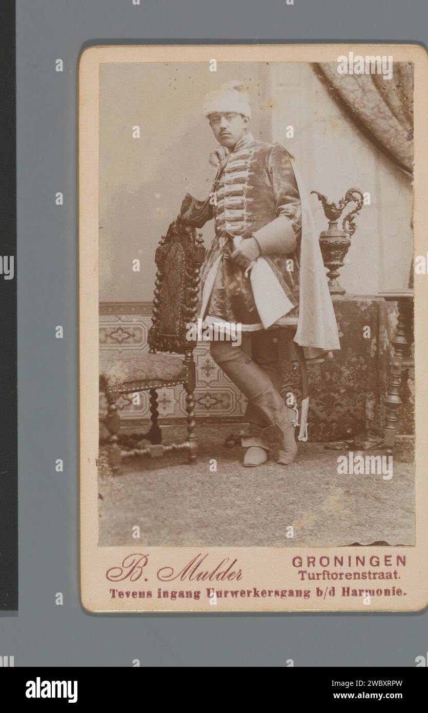 Portrait of an unknown Groningen student in Maskeradekostuum, Berend ...